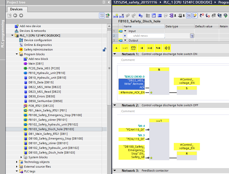 A modular Siemens Safety PLC Simatic S7-1200F and S7-1500F